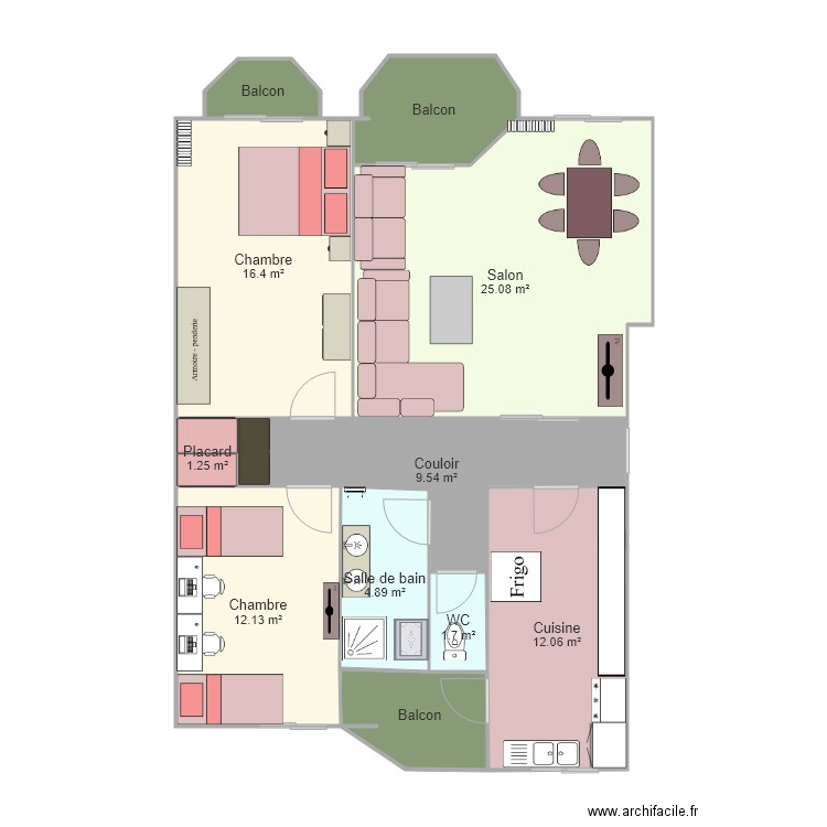 Mon f3 - Plan dessiné par DINAJANA