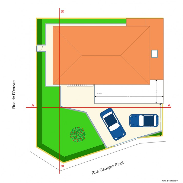 Vue en Plan Projet - Plan dessiné par amelietantoine