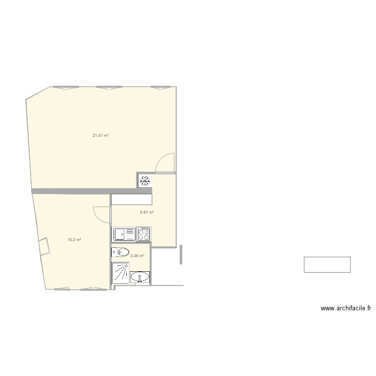 Frigo dans salon - Plan dessiné par CeTheTravaux7