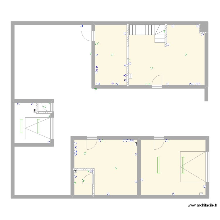RDC - Plan 6 pièces 84 m2 dessiné par ANTHO270