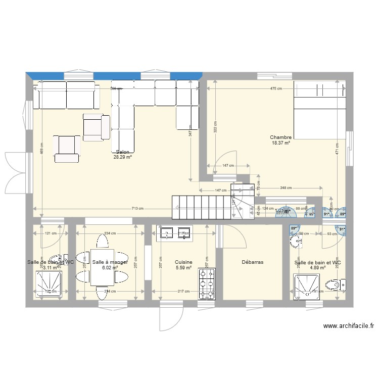 duplex rdc type - Plan dessiné par Laloulalou