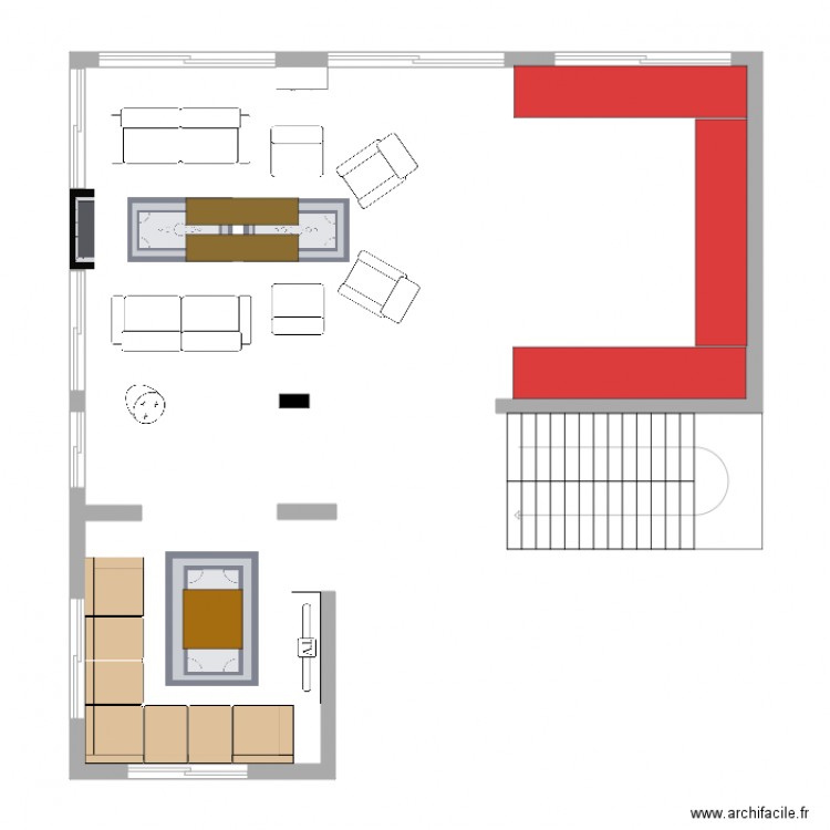 Plan – Salon cheminée – Par Lahbib16 ️ | ArchiFacile