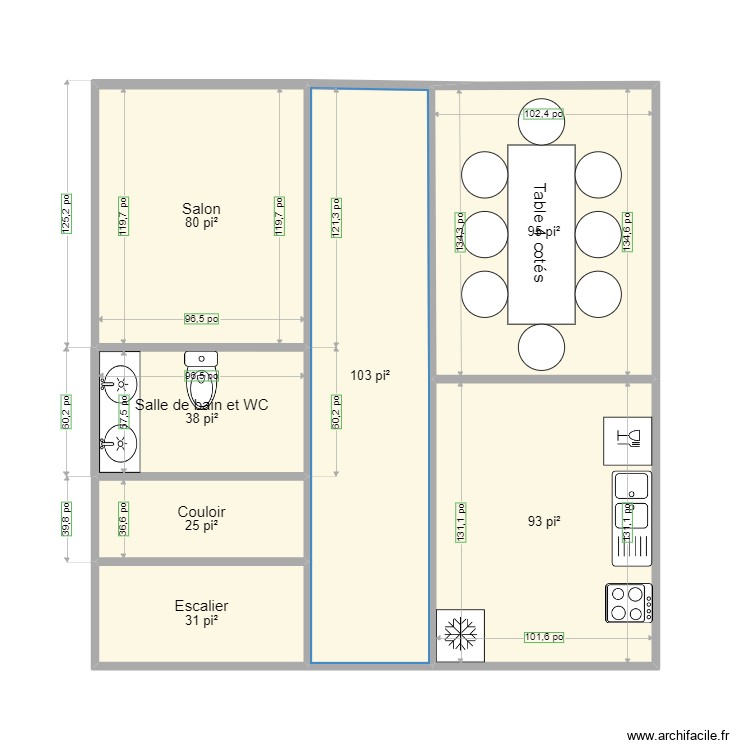 Maison - Plan 7 pièces 43 m2 dessiné par mohammedredatouzani