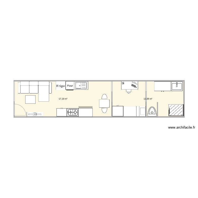 Conteneur aménagé - Plan dessiné par Architecte en herbe64