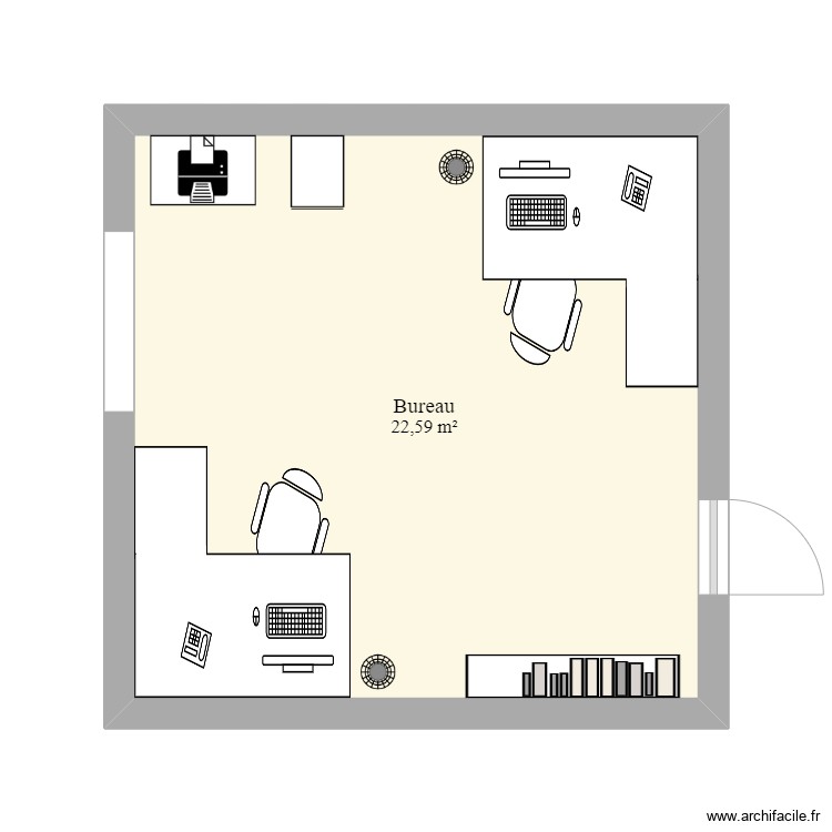Aménagement bureau - Plan dessiné par juliebvig