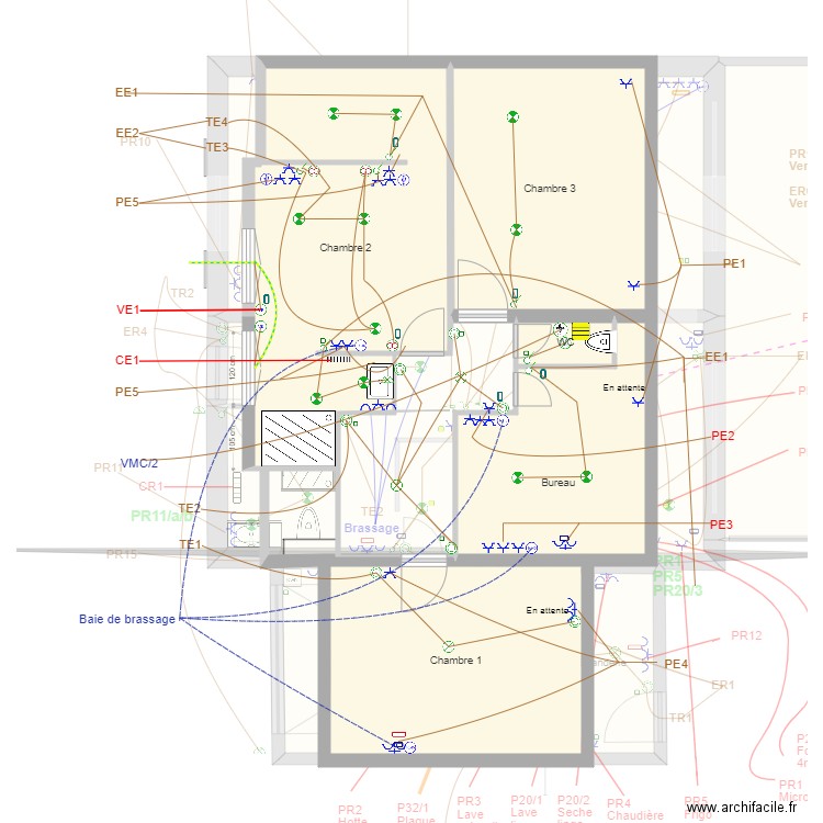 electricite RDC - Plan dessiné par Alainplace