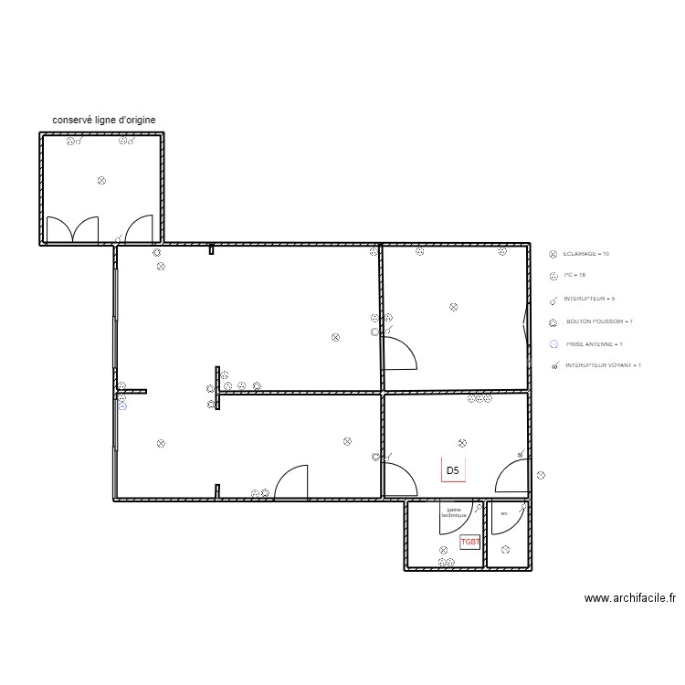 IMPLANTATION DEPENDENCE 1 - Plan 5 pièces 72 m2 dessiné par MENELEC