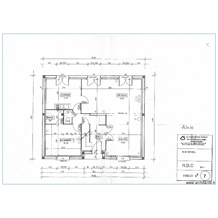 Plan prises RDC - Plan dessiné par ArchiLF