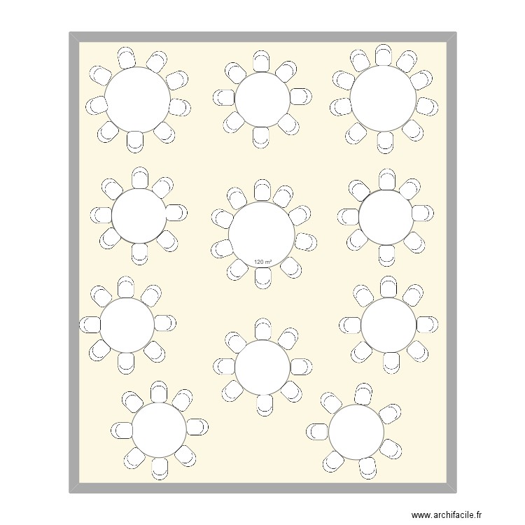 salle mariage2 - Plan 1 pièce 120 m2 dessiné par KDUC