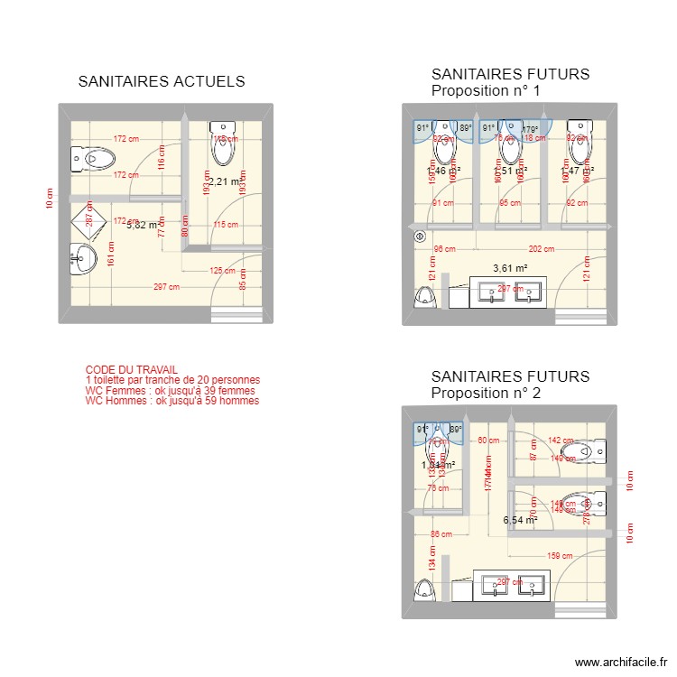 Plan – Redesign sanitaires R-1 – Par SandGW ️ | ArchiFacile
