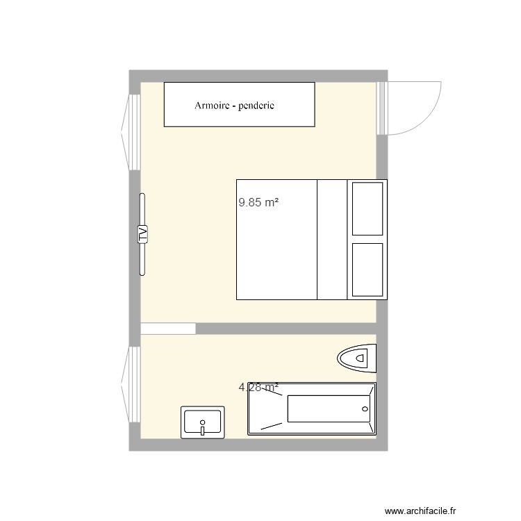 chambre 1 - Plan dessiné par raflam
