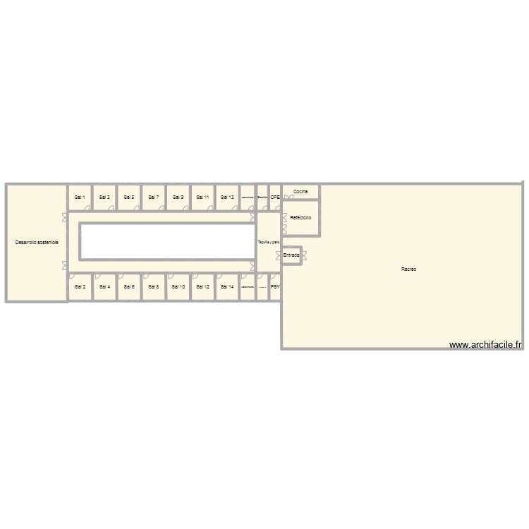 Plan collège imaginaire - Plan 27 pièces 1652 m2 dessiné par Tityo