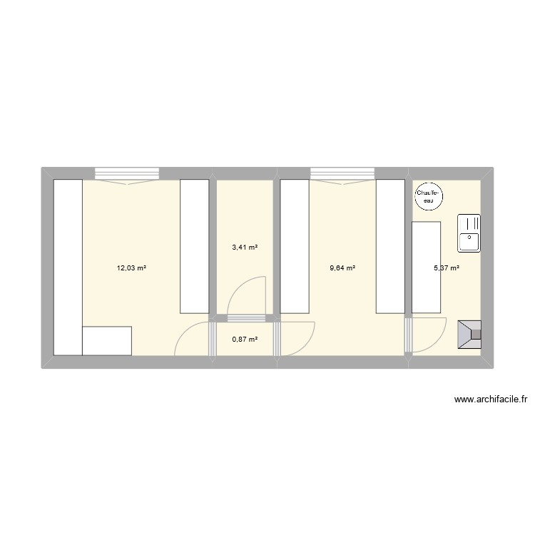Laboratoire cosmétique - Plan 5 pièces 31 m2 dessiné par rolauf