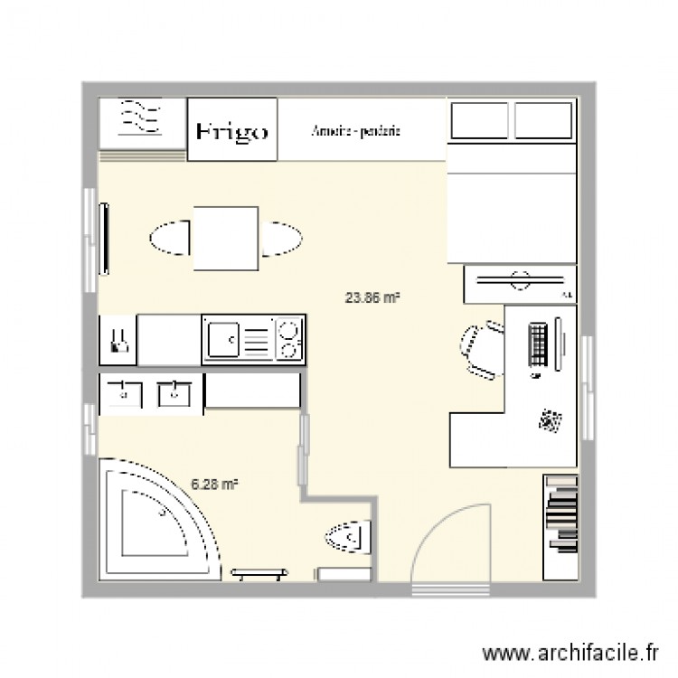 studio - Plan dessiné par Leexxiia