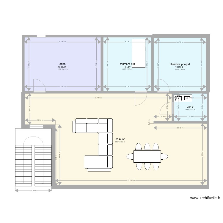 appartement 12x9 - Plan dessiné par kenaouiamourad