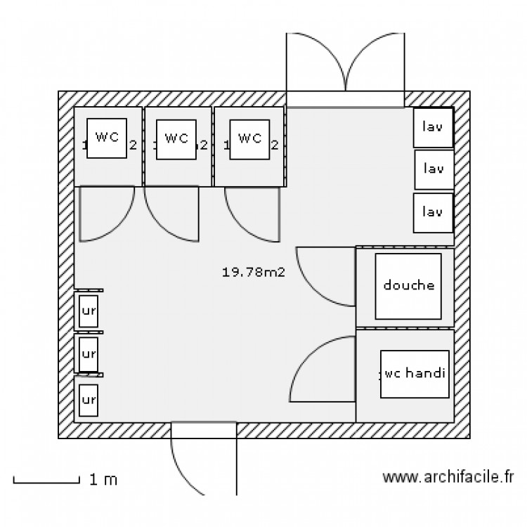 Plan – projet wc – Par toilette ecole ️ | ArchiFacile