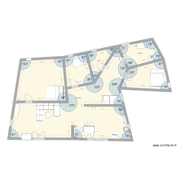 MY ARCHI - Plan 3 pièces 134 m2 dessiné par niya