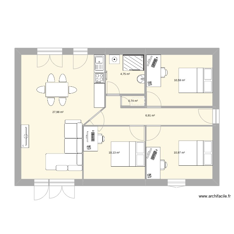 maison - Plan dessiné par sipi