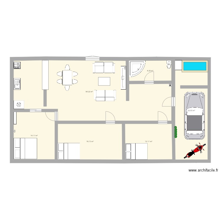 Casa de 9x14 - Plan dessiné par 2508Sam