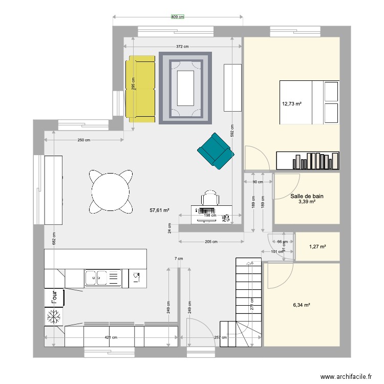 RDC - Plan 5 pièces 81 m2 dessiné par VANESSTYTY