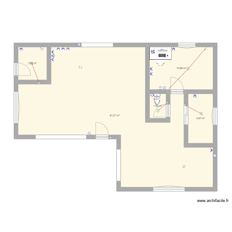 GProject - Plan 5 pièces 83 m2 dessiné par 00Gabriel