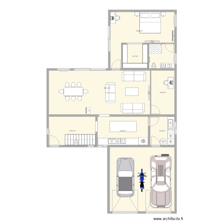 OKJJJ - Plan 8 pièces 146 m2 dessiné par math123123