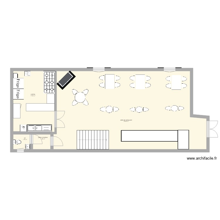 plan restaurant - Plan dessiné par gequilbec