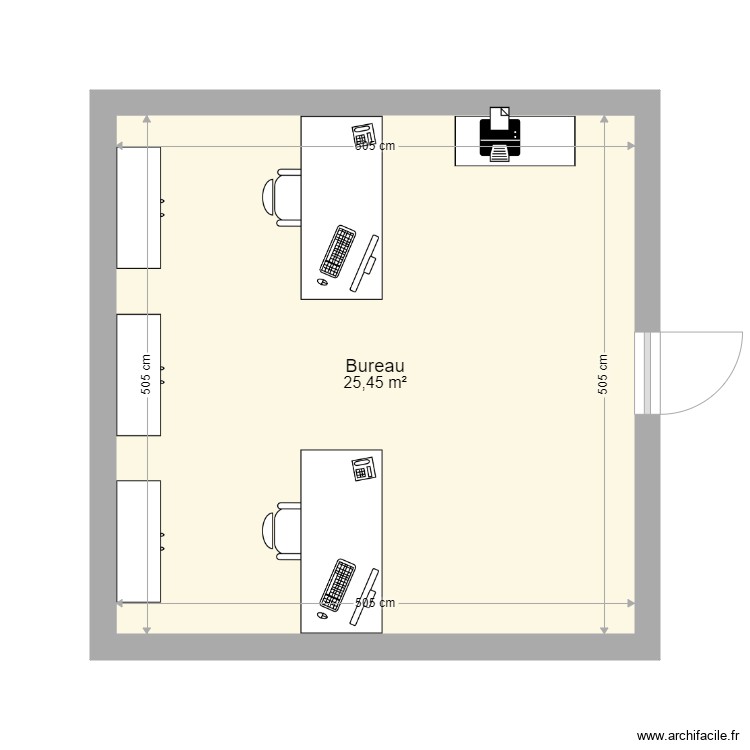 Bureau - Plan dessiné par Reeva