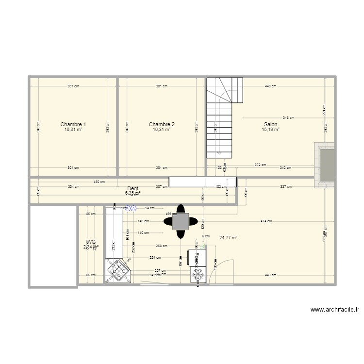 rdc maison - Plan dessiné par nade35