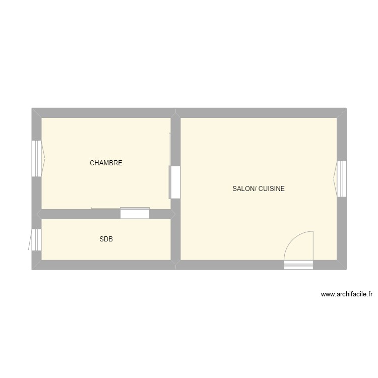 LOGEMENT 1 - Plan 3 pièces 30 m2 dessiné par schoj