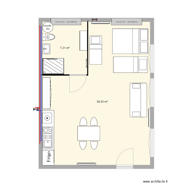 Logement - Plan dessiné par serv...