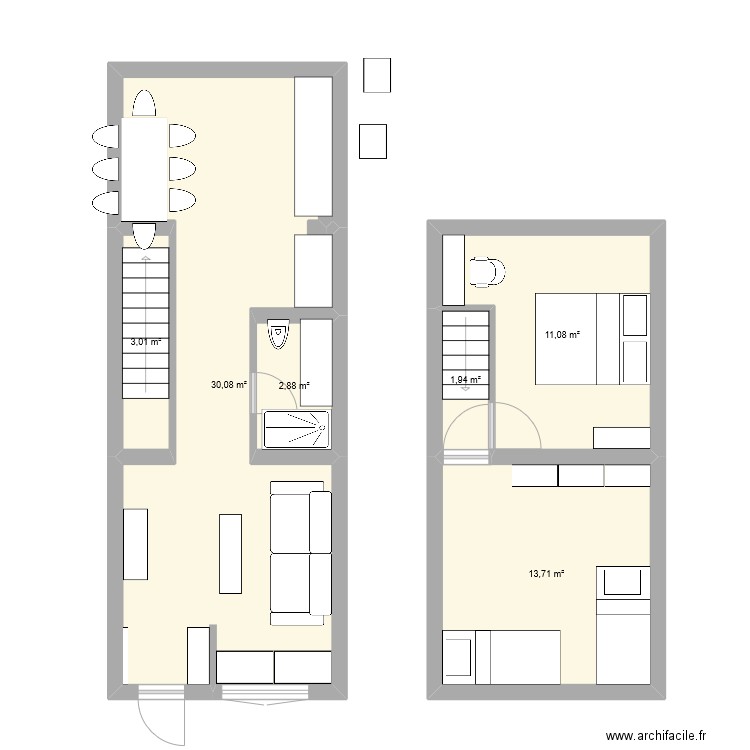 Wavre - Plan 6 pièces 63 m2 dessiné par karrra