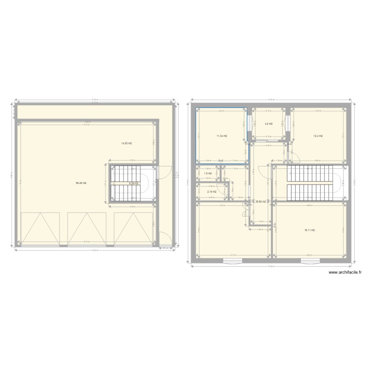 Plan F3 10X10 - Plan dessiné par youcef04
