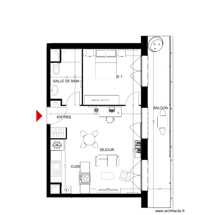Appartement - Plan dessiné par Lyuna98