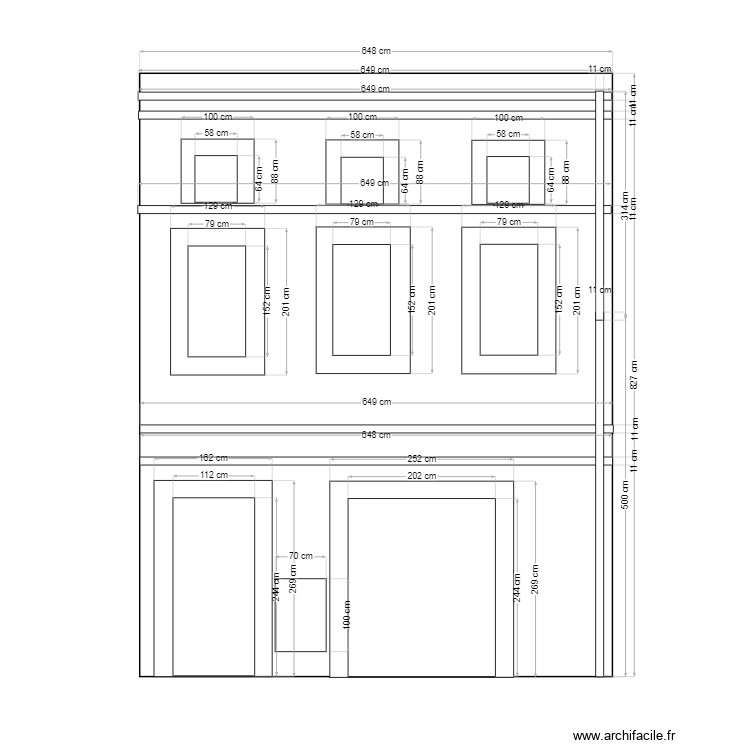 Plan – FACADE – Par vest ️ | ArchiFacile