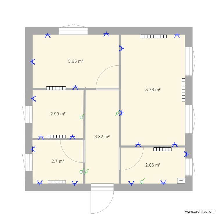 appartemment f3 - Plan dessiné par acil