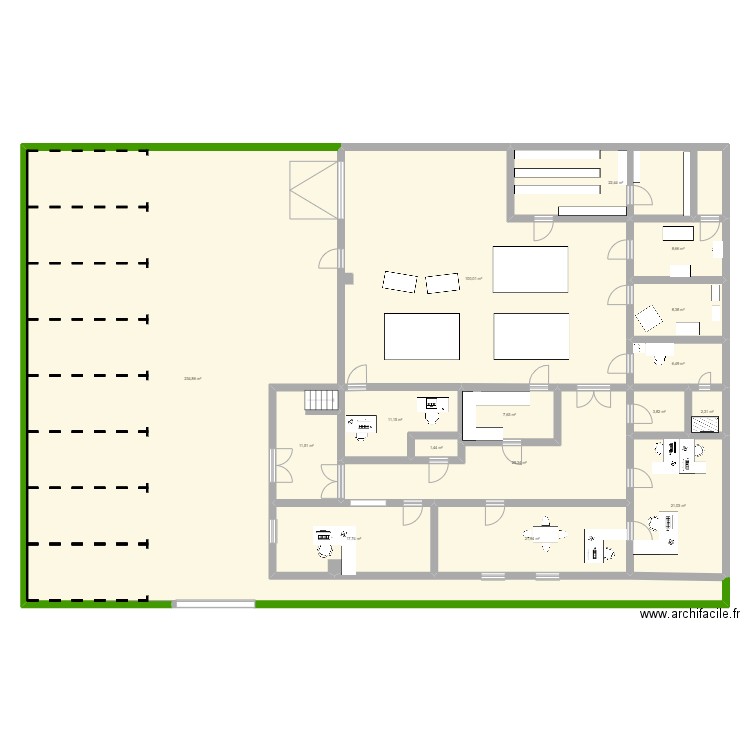 plan atelier - Plan 16 pièces 509 m2 dessiné par mathis_keita
