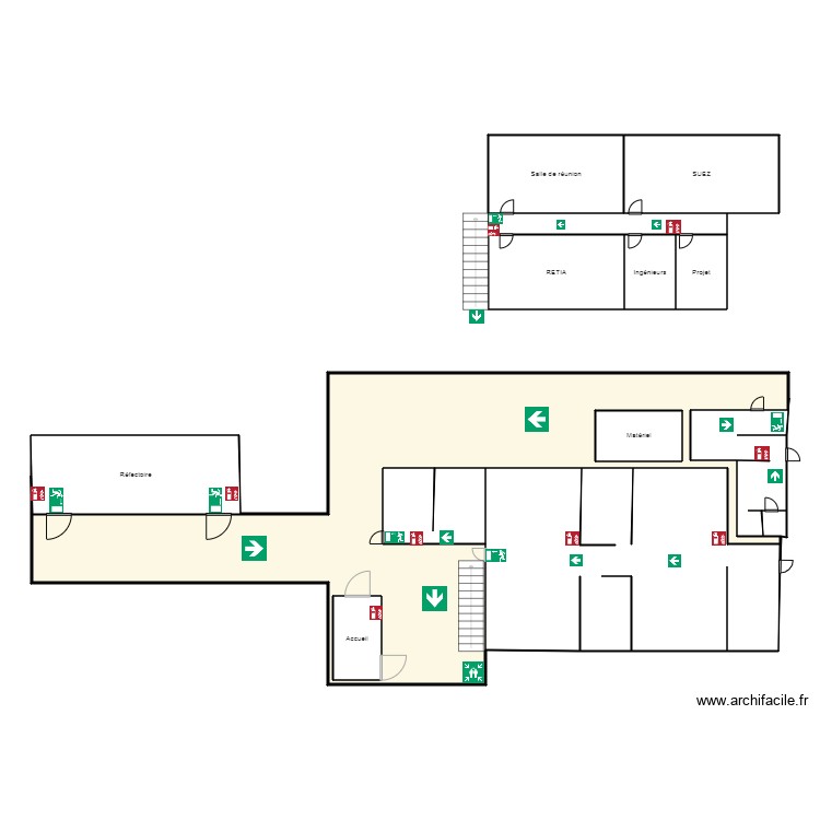 EVACUATION RDC - Plan dessiné par replicante