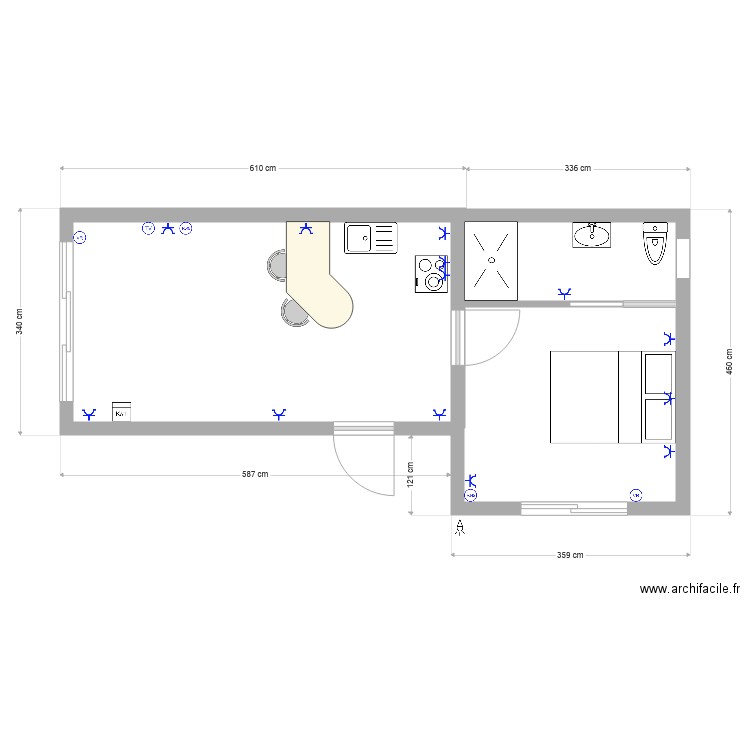 plan T1 - Plan dessiné par Rekal