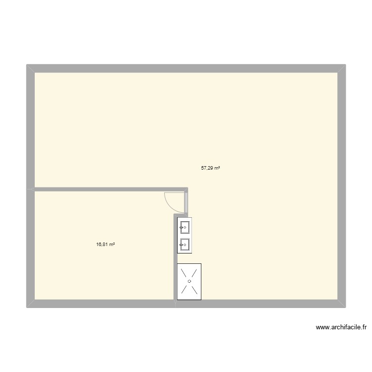 CASTORETTE 1er - Plan 2 pièces 74 m2 dessiné par doudoubibi