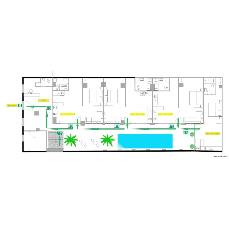 Hotel Cactus RDC - Plan dessiné par hotelcactus