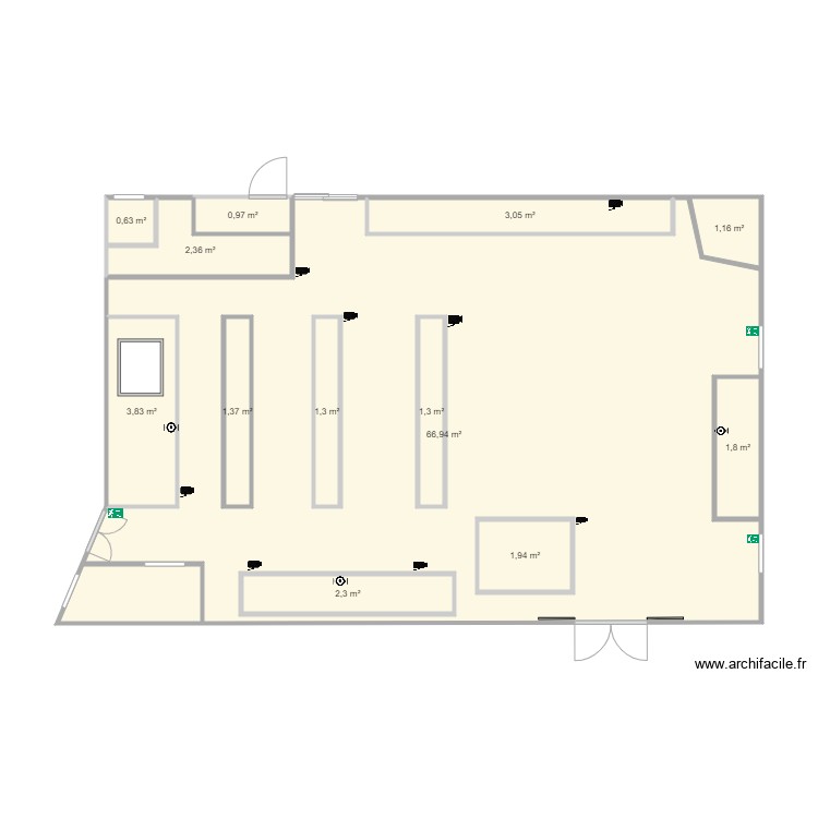 plan super u - Plan 13 pièces 91 m2 dessiné par gomu