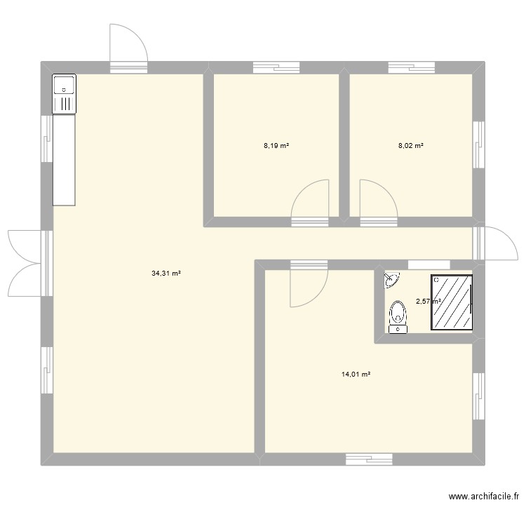 Plan Trano Rappa - Plan 5 pièces 67 m2 dessiné par raparandria