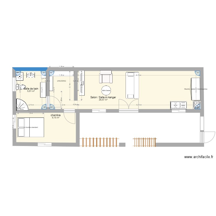PLAN APPART F2 - Plan dessiné par jMarco972