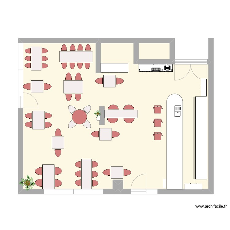 Restaurant I pepiti - Plan 3 pièces 71 m2 dessiné par AThl