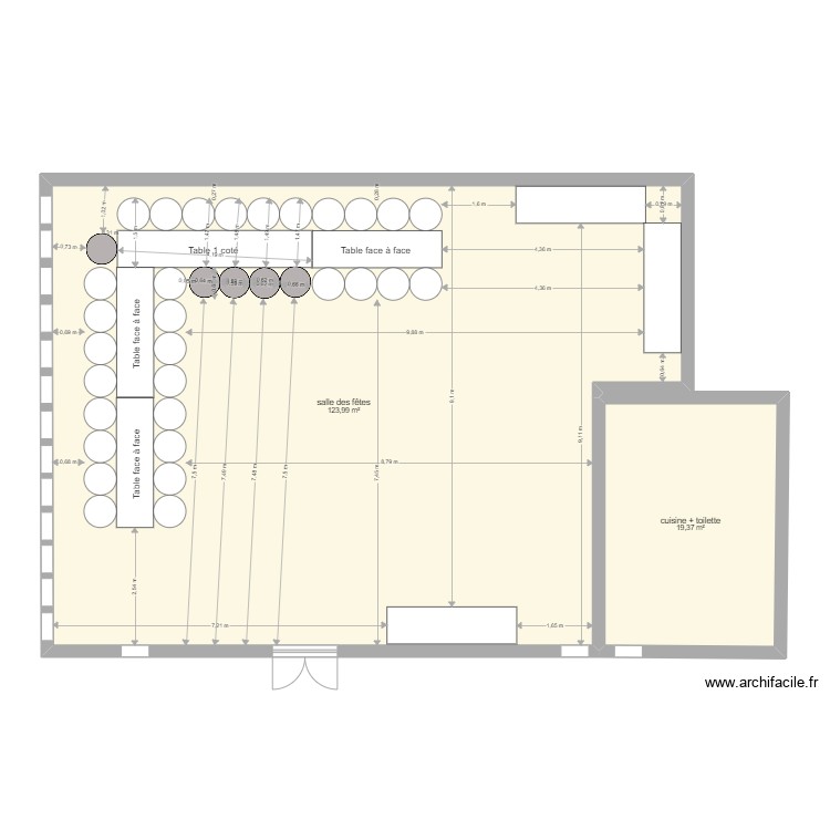 salle des fêtes - Plan dessiné par melrey37
