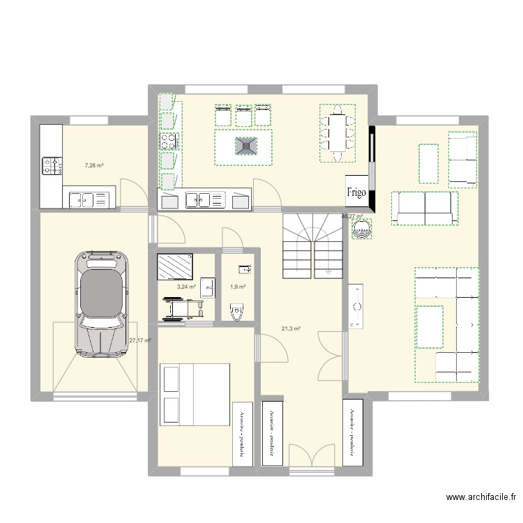 RDC Maison - Plan dessiné par Marlo_Toure