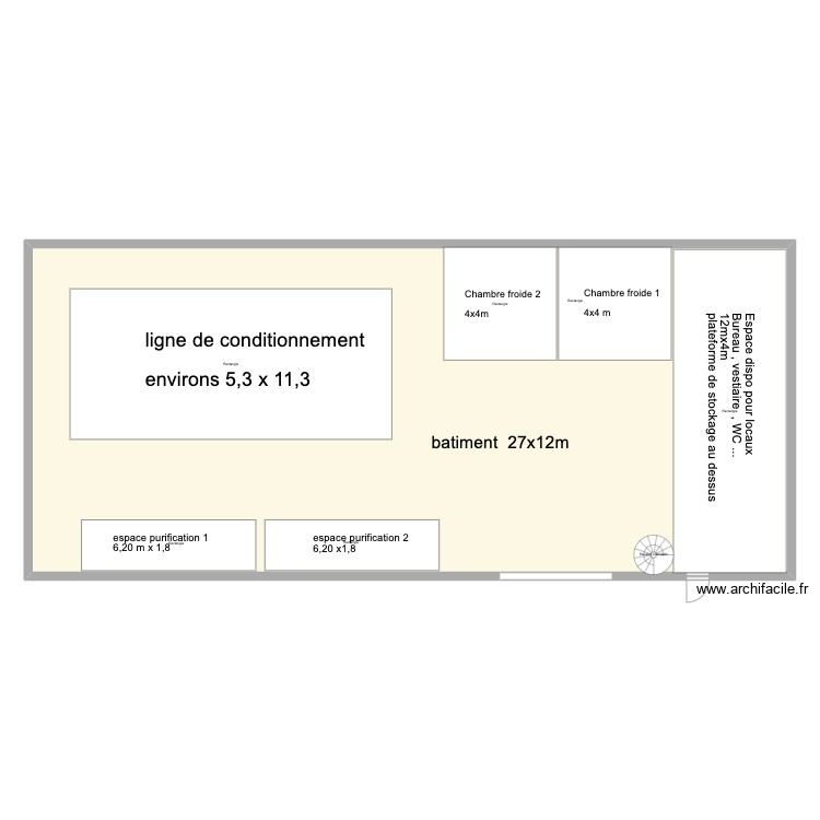 plan usine - Plan 1 pièce 310 m2 dessiné par jeanjean80