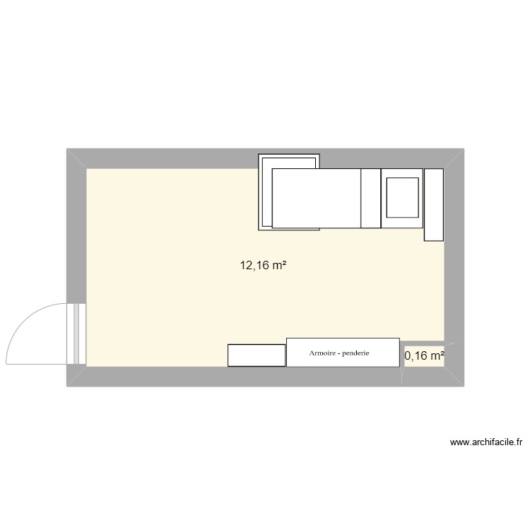 colin - Plan 2 pièces 12 m2 dessiné par mariloooo