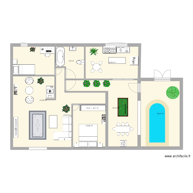 Plan du logement - Plan dessiné par Ana2019